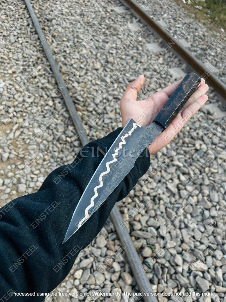 Hand Forged Cu-mai Chef Knife | Carbon Steel Kitchen Knife With Resin ...