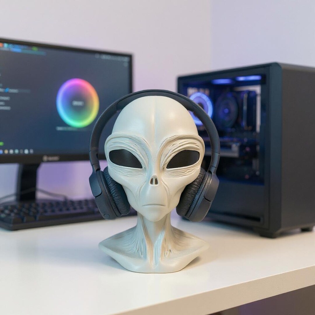 3d Printed Alien Bust: Gaming Desk Decor | Gamer Gift Miniature - Etsy