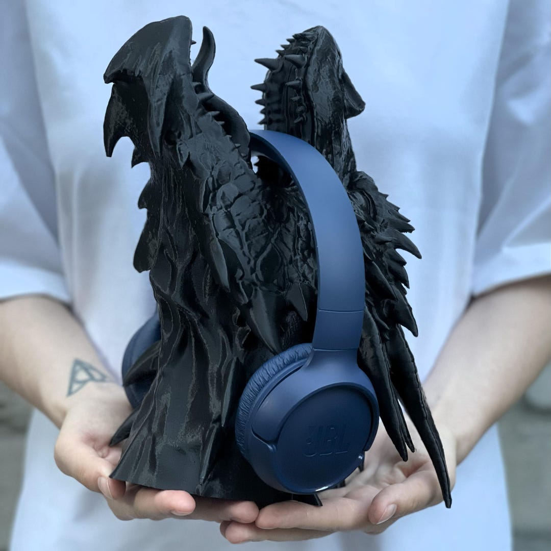 Smaug Dragon Headphones Stand, Sinh Bust, Alduin Headphone Holder ...