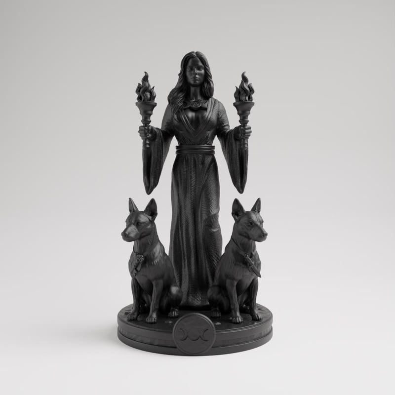 Silver Hekate Statue - Etsy