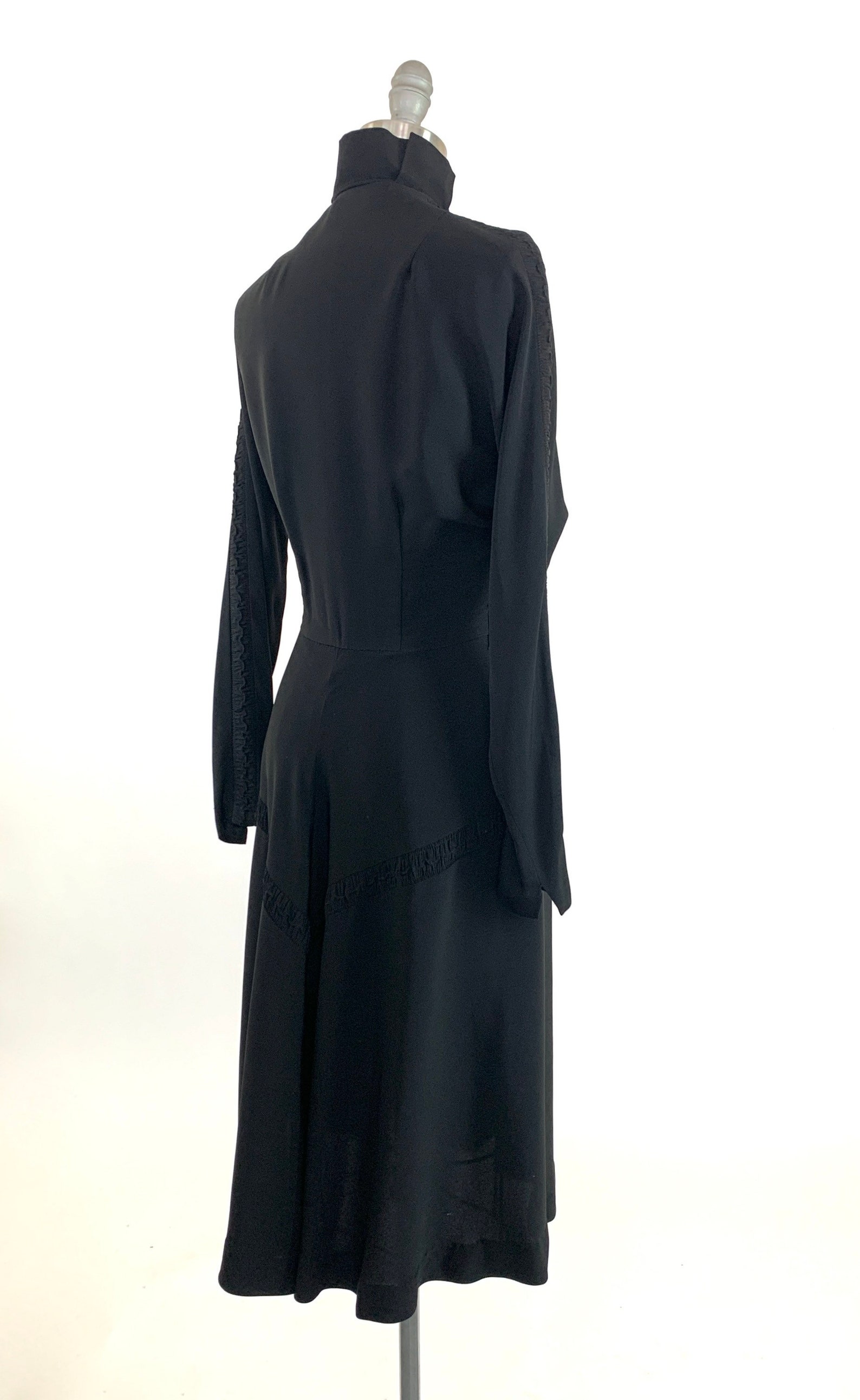 Vintage 1940s Goth Black Dress Film Noir Gothic Witch Dracula - Etsy