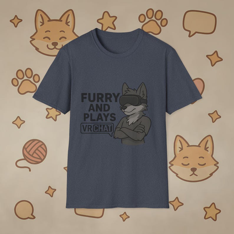 Furry Vrchat Shirt | Anthro Wolf Gamer Tee | VR Social Gift | Fandom ...
