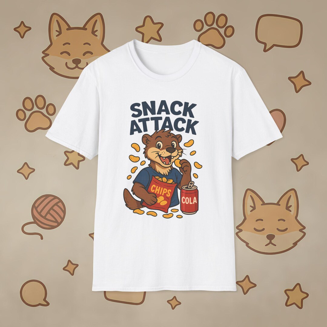 Furry Otter Snack Attack T-shirt, Anthro Fandom Tee, Funny Character ...