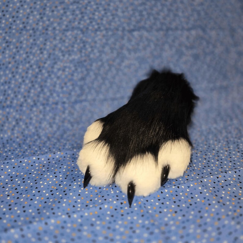 Black Fursuit Paws – Soft Faux Fur Cosplay Paws for Furry, Fursuit ...