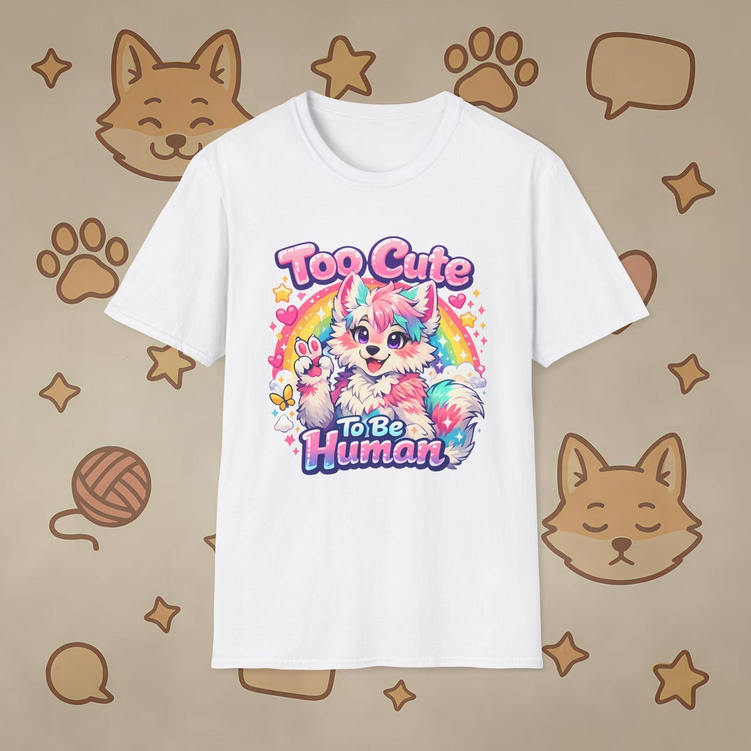 Kawaii Pastel Anthro Fox T-shirt | Cute Furry Chibi LGBTQ Pride ...