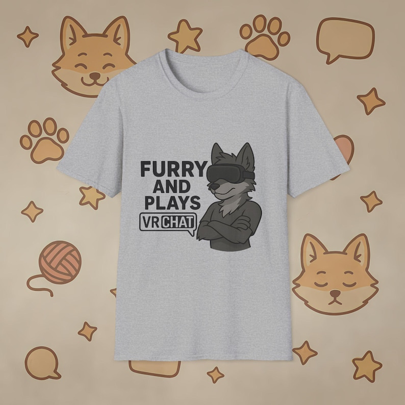 Furry Vrchat Shirt | Anthro Wolf Gamer Tee | VR Social Gift | Fandom ...