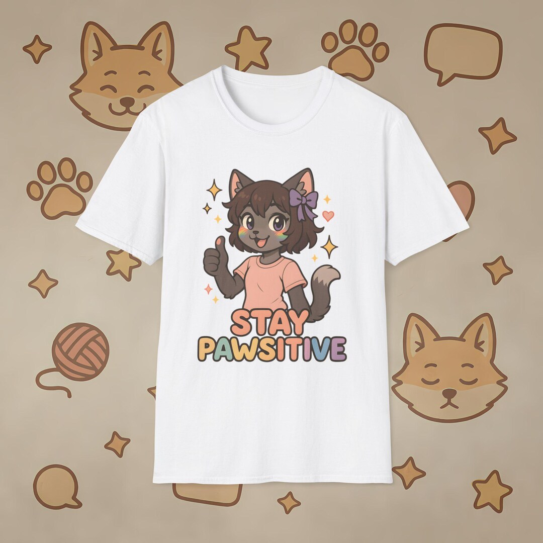 Furry Cat T-shirt | Cute Fursuit Art Tee | Kawaii Furry Merch | Soft ...