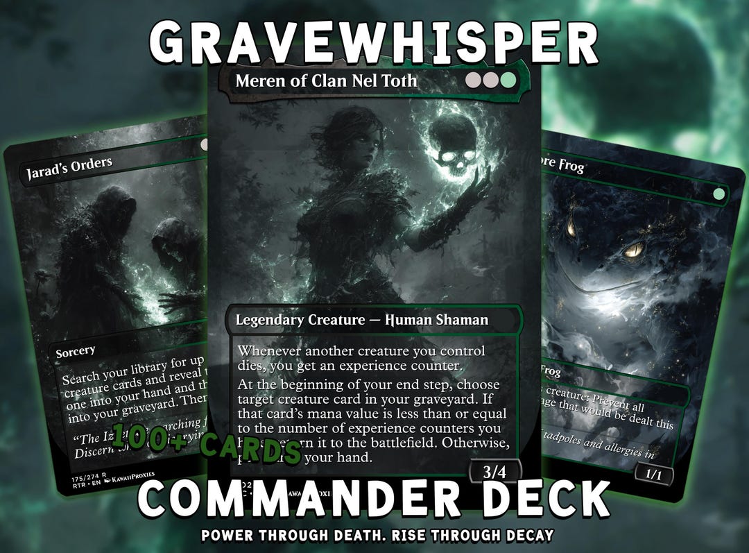 Custom MTG Commander Deck Proxy – Meren Necromancer | Golgari EDH ...