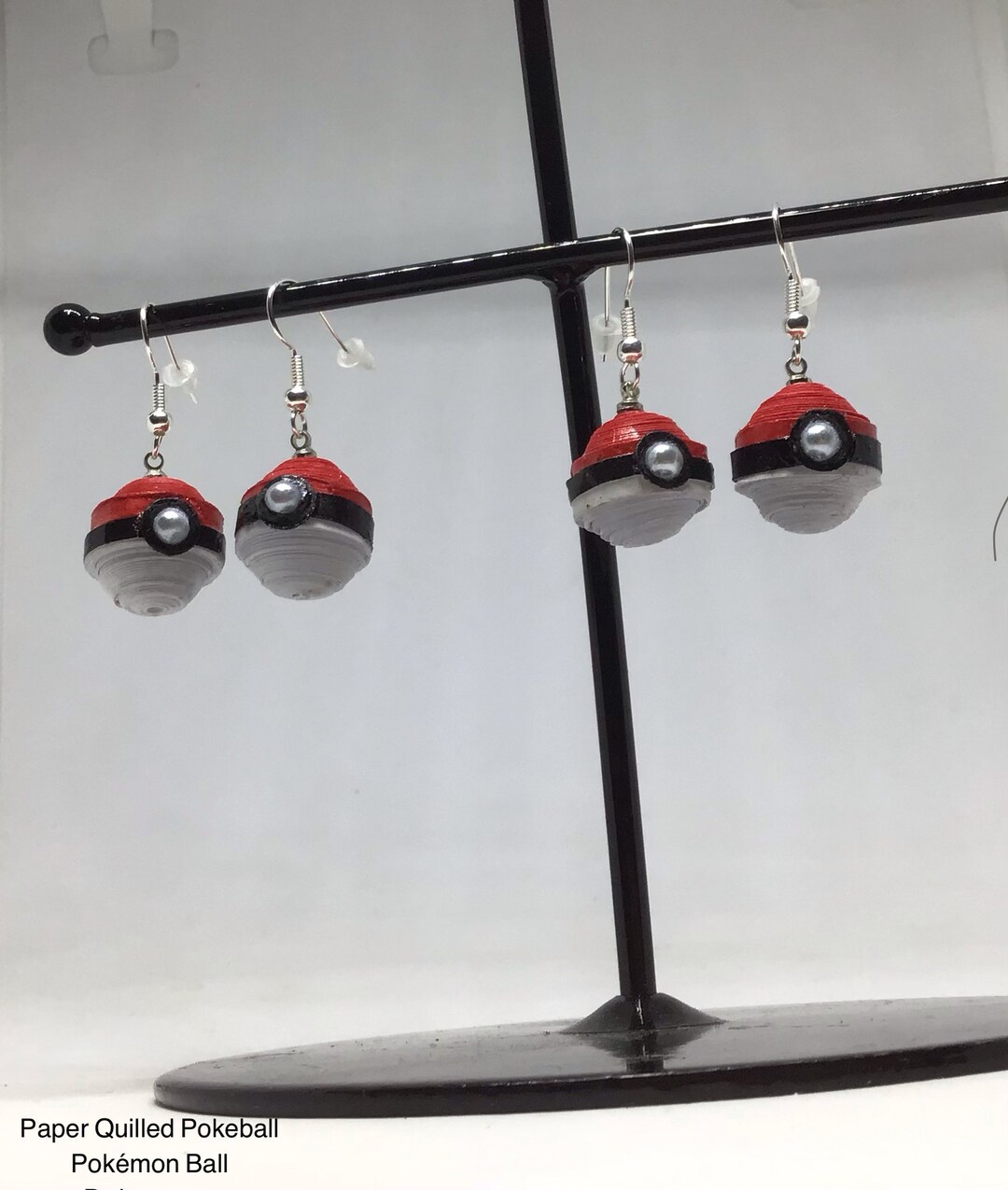 Handmade Pokeball Pokémon Ball Earrings Paper Quilled Pokémon Handmade ...