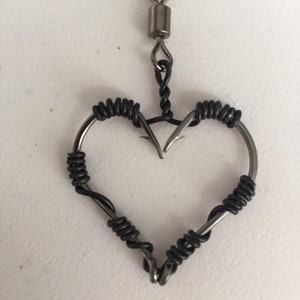 Real Fish Hook Heart Pendant Necklace FREE SHIPPING Wire - Etsy