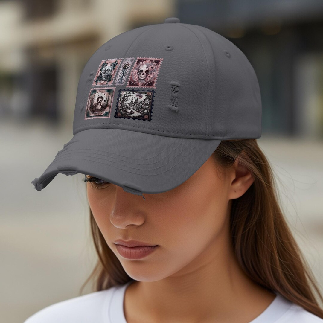 Gothic Haunted House Baseball Cap: Spooky Halloween Design - Etsy