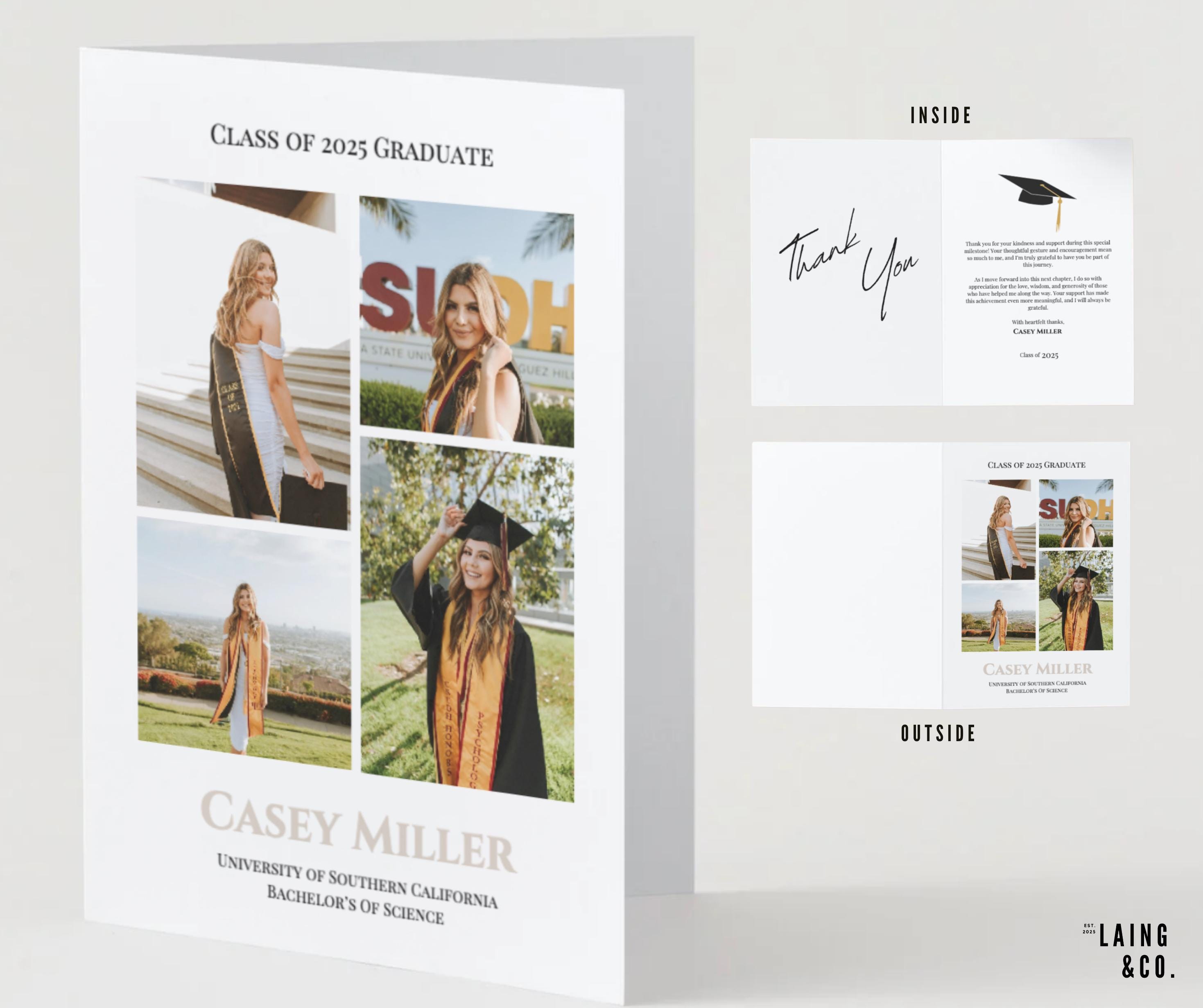 Graduation Bundle | Editable Canva Templates | Thank You Card, Party ...