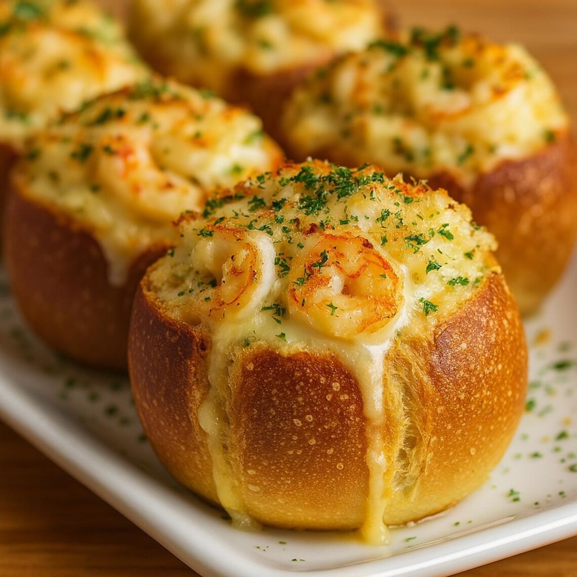 Bombes de pain au crabe, crevettes et ail - Apéritif au fromage et aux ...