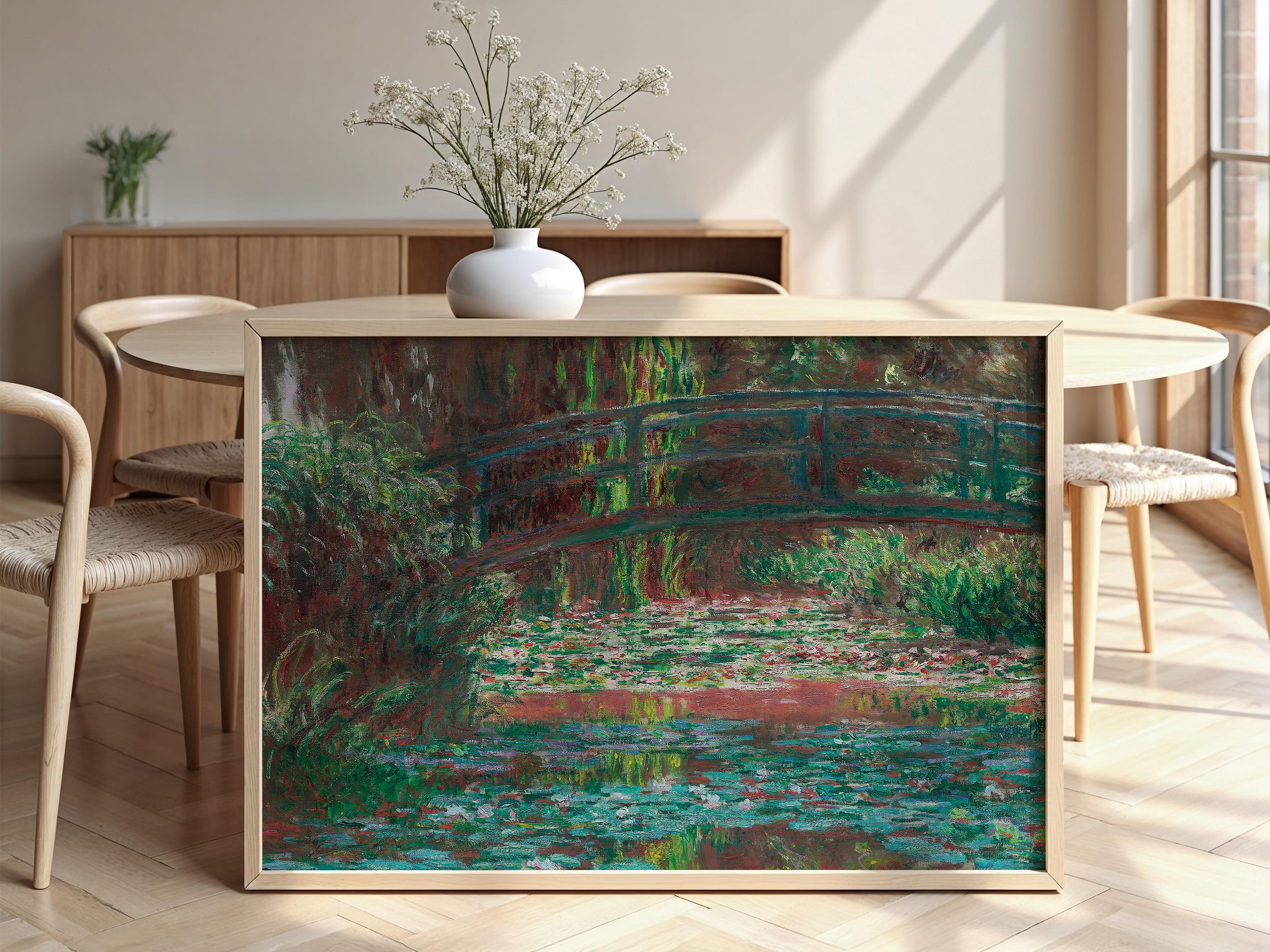 Monet Water Lily Bridge Print | Japanese Garden Art (digital Download ...