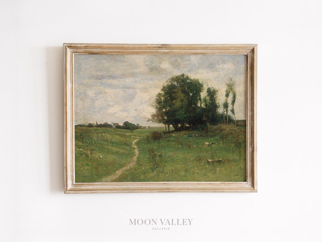 Winding Path Landscape Printable | Soft Countryside Painting Download ...