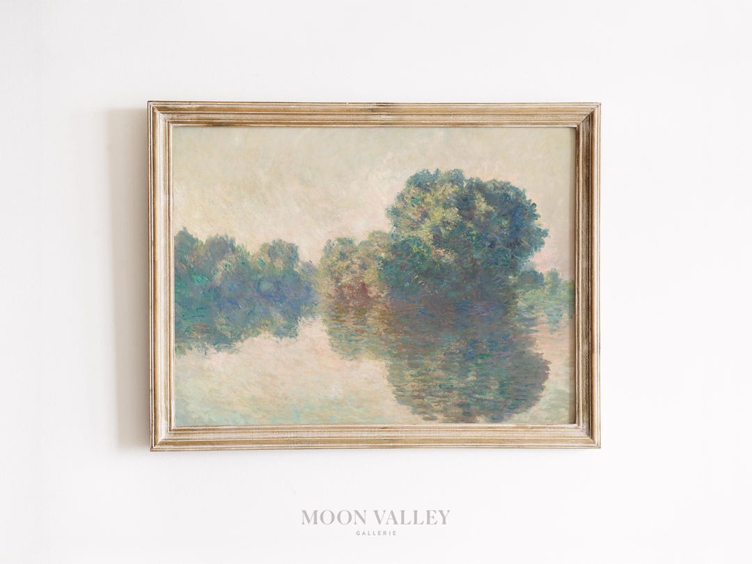 Monet Landscape Art Print | Vintage French River Scene (digital ...
