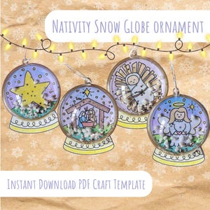 Printable Christmas Nativity Snow Globe Ornament Craft (PDF Template ...