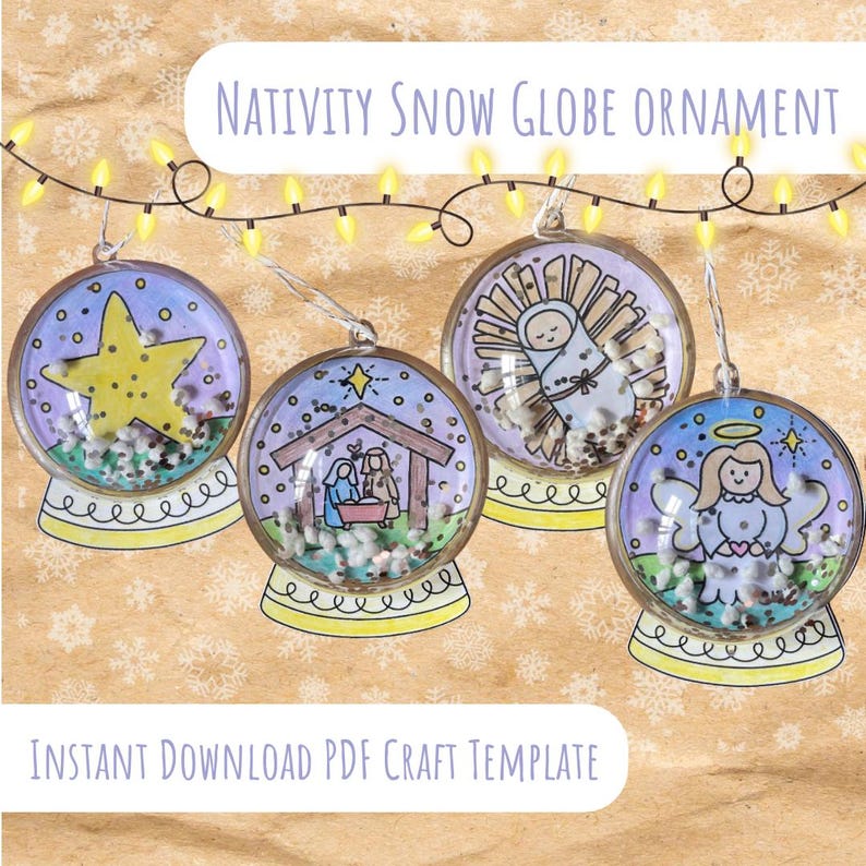 Printable Christmas Nativity Snow Globe Ornament Craft (PDF Template ...