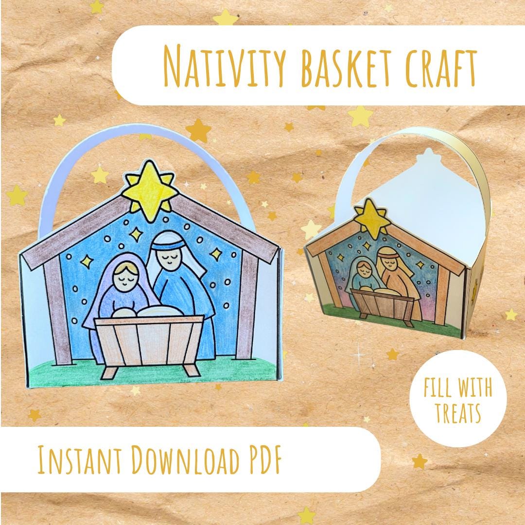 Printable Christmas Nativity Paper Treat Basket - Etsy