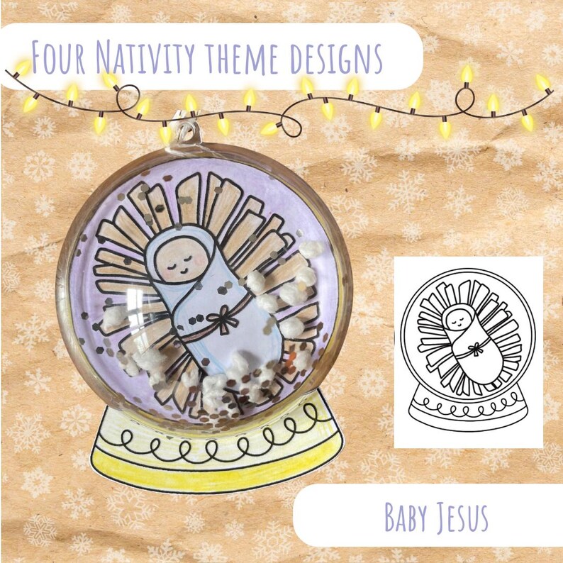 Printable Christmas Nativity Snow Globe Ornament Craft (PDF Template ...