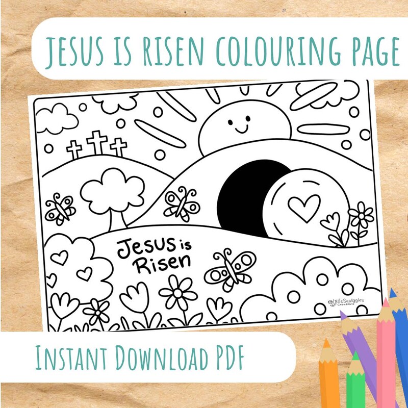 Jesus Resurrection Coloring Pages - Etsy