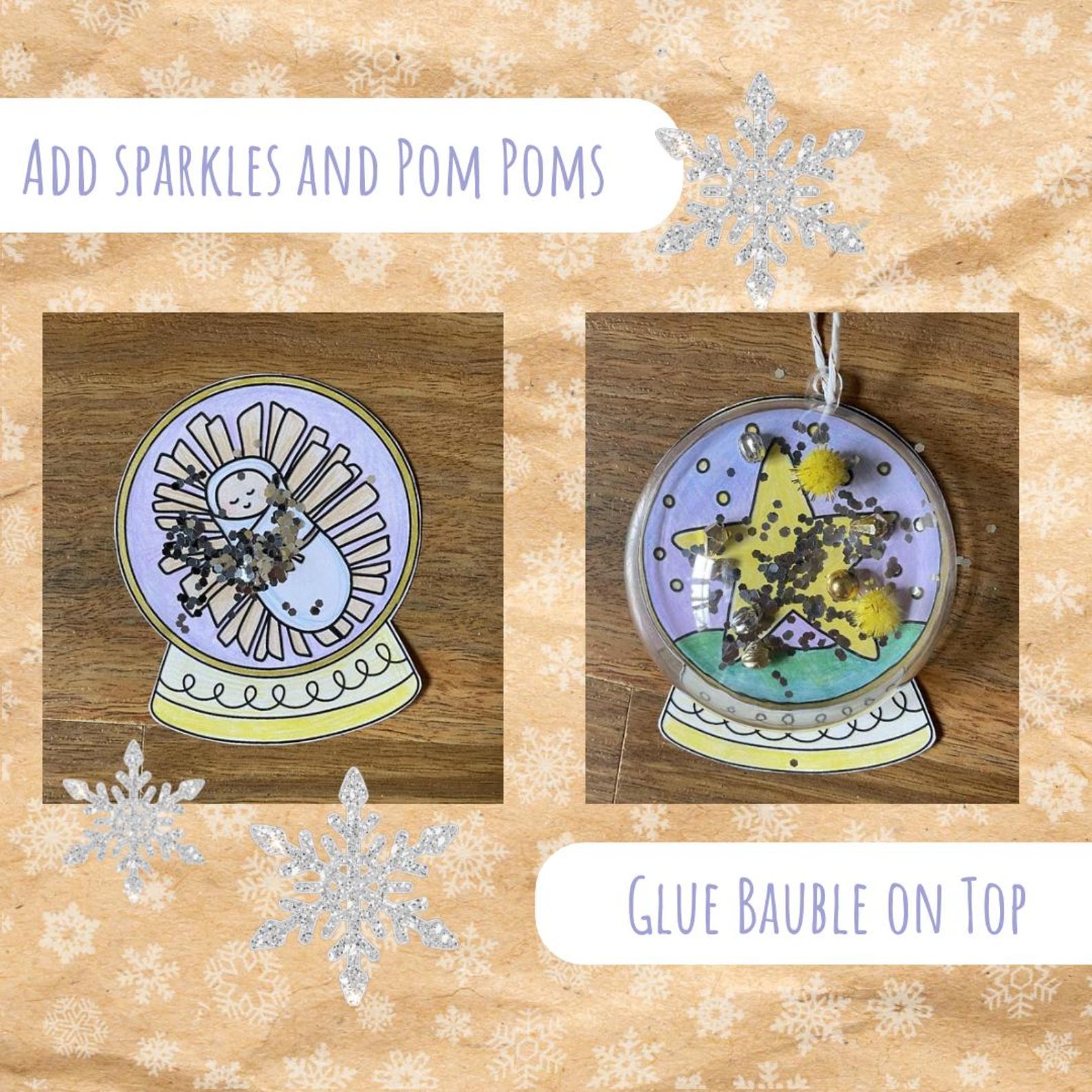 Printable Christmas Nativity Snow Globe Ornament Craft (PDF Template ...