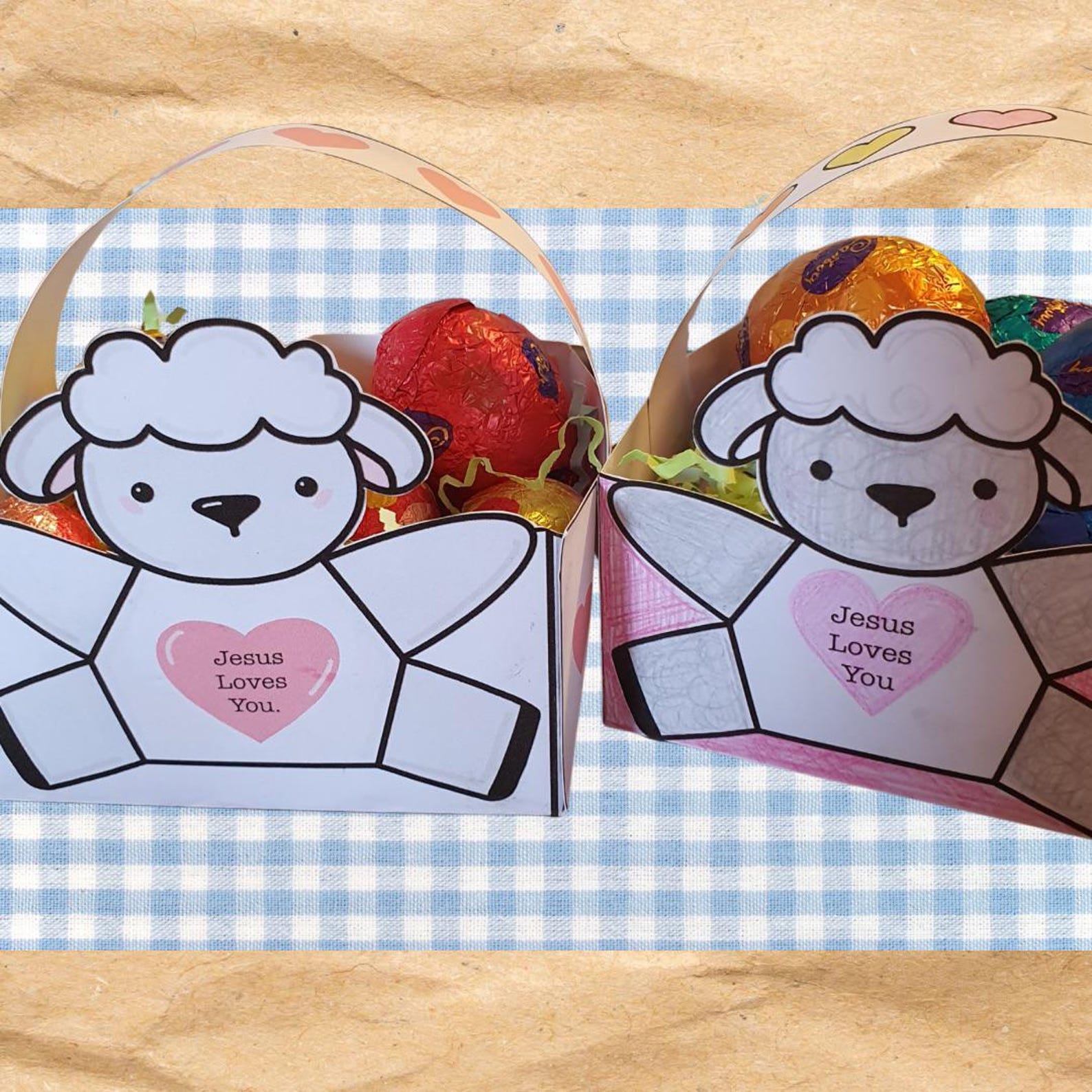 Printable Lamb Easter Basket - Etsy