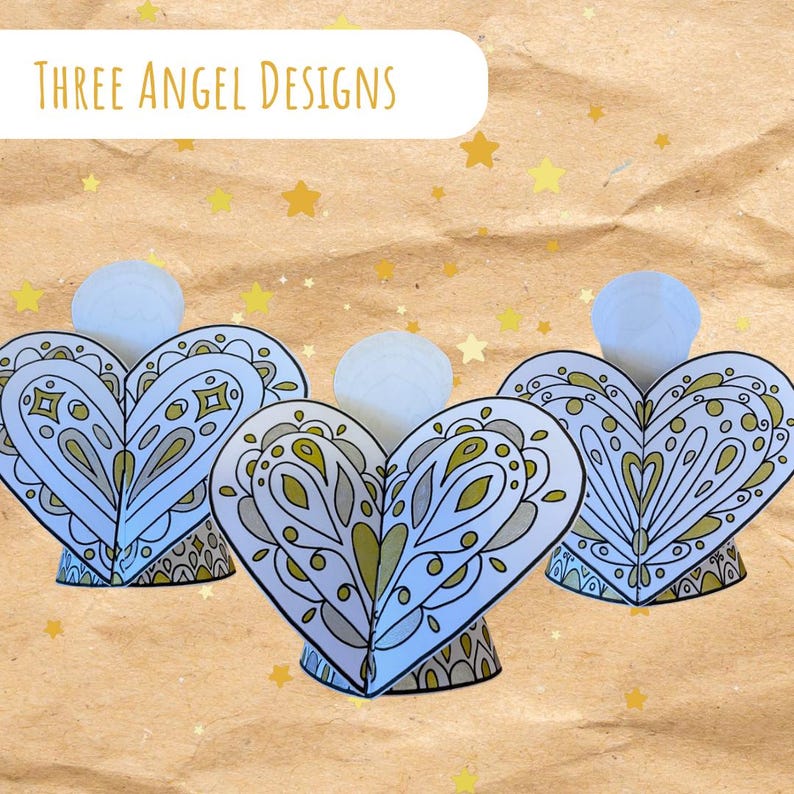 Printable Christmas Folding Paper Angel Candle Holder - Etsy