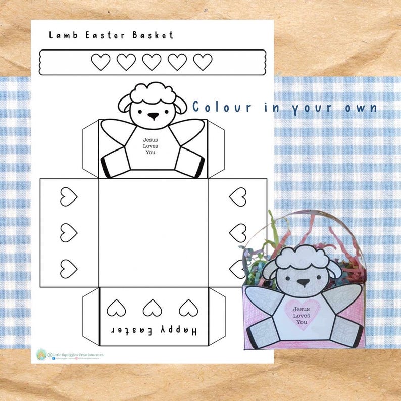 Printable Lamb Easter Basket - Etsy