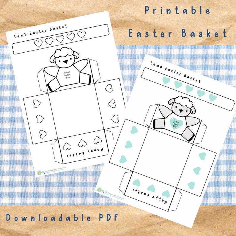 Printable Lamb Easter Basket - Etsy