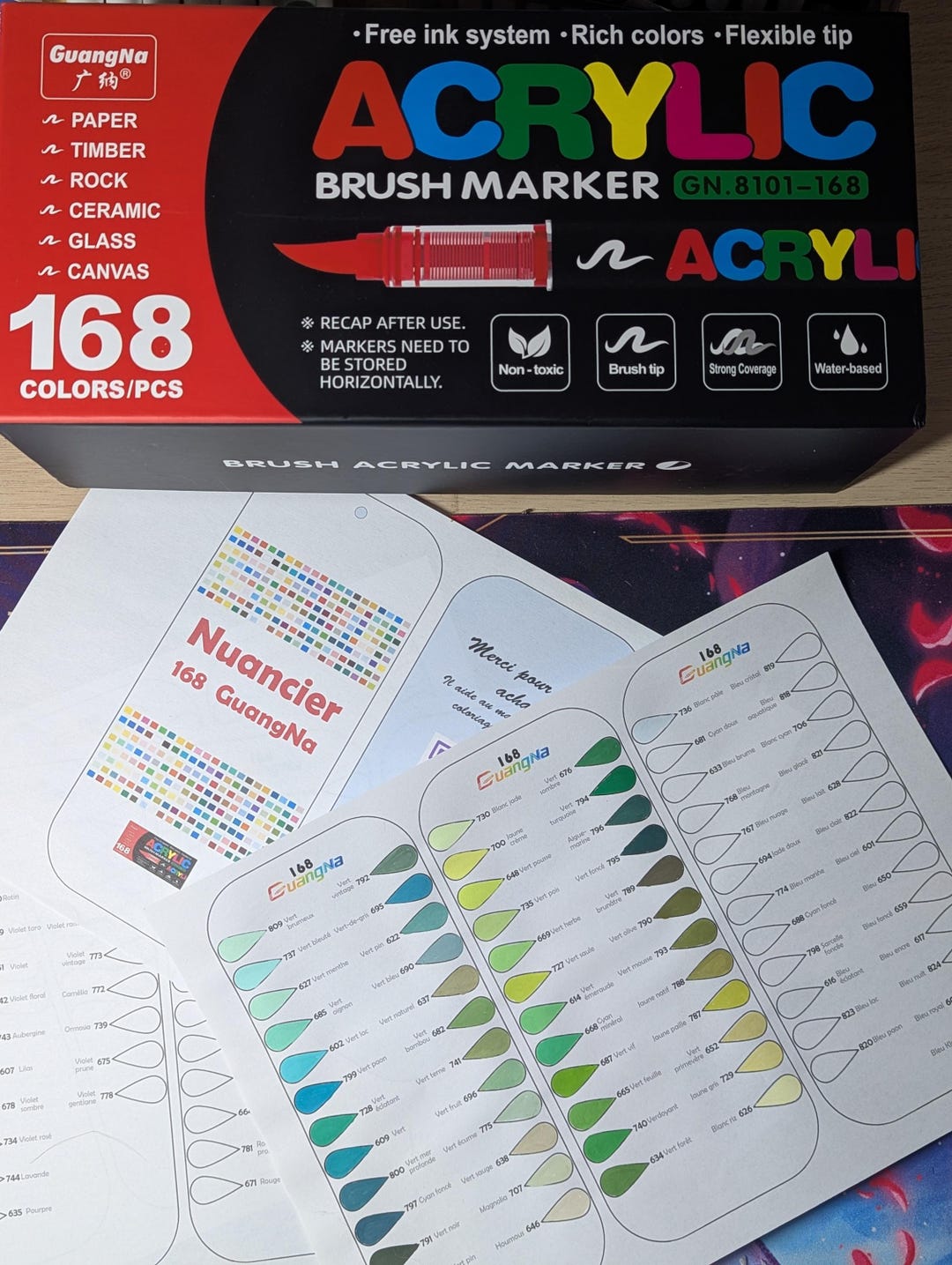 Guangna 168 Color Chart – Blank PDF to Print – Acrylic Markers - Etsy