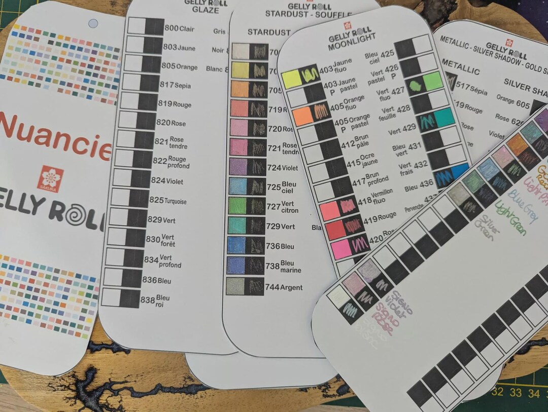 Sakura Gelly Roll PDF Color Chart to Print – Full Range of Gel Pens ...