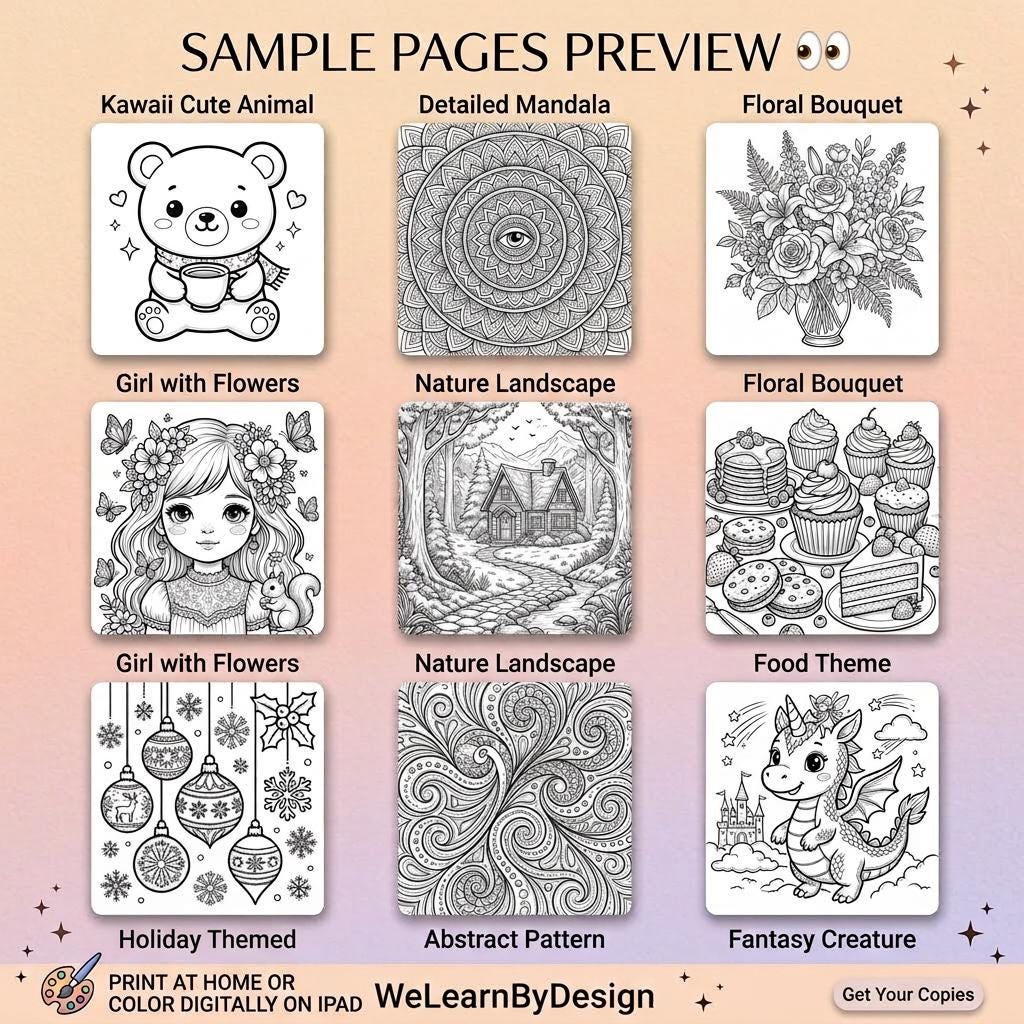 4134+ Printable Coloring Pages | Kids & Adults Coloring Bundle | PLR ...
