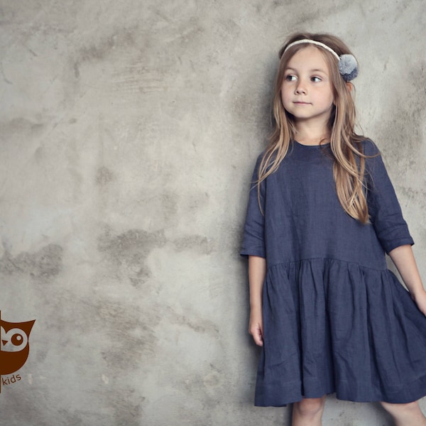 Girls Linen Dress - Etsy