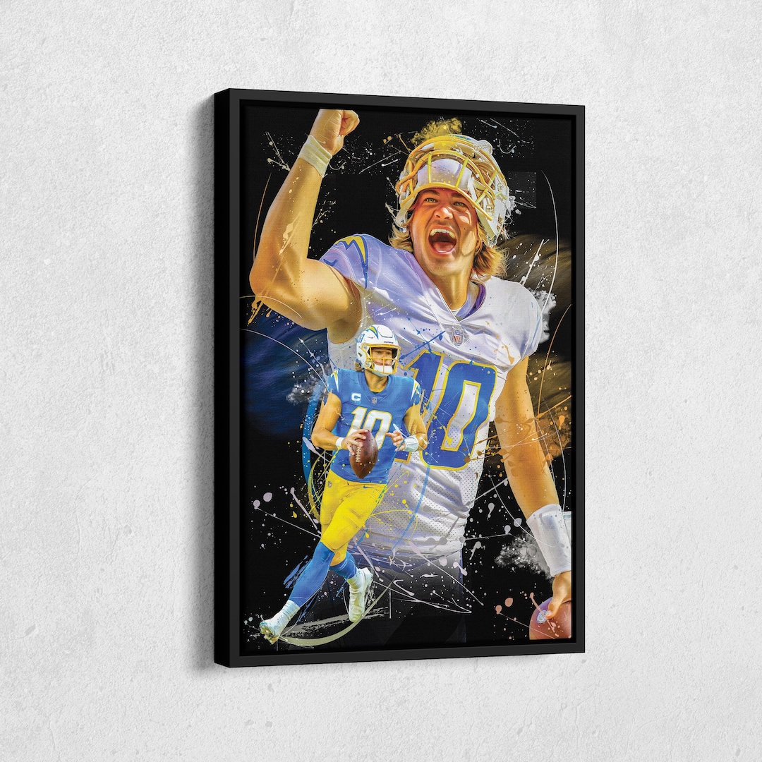 Justin Herbert Poster Los Angeles Chargers Football Artwork Framed Wall ...