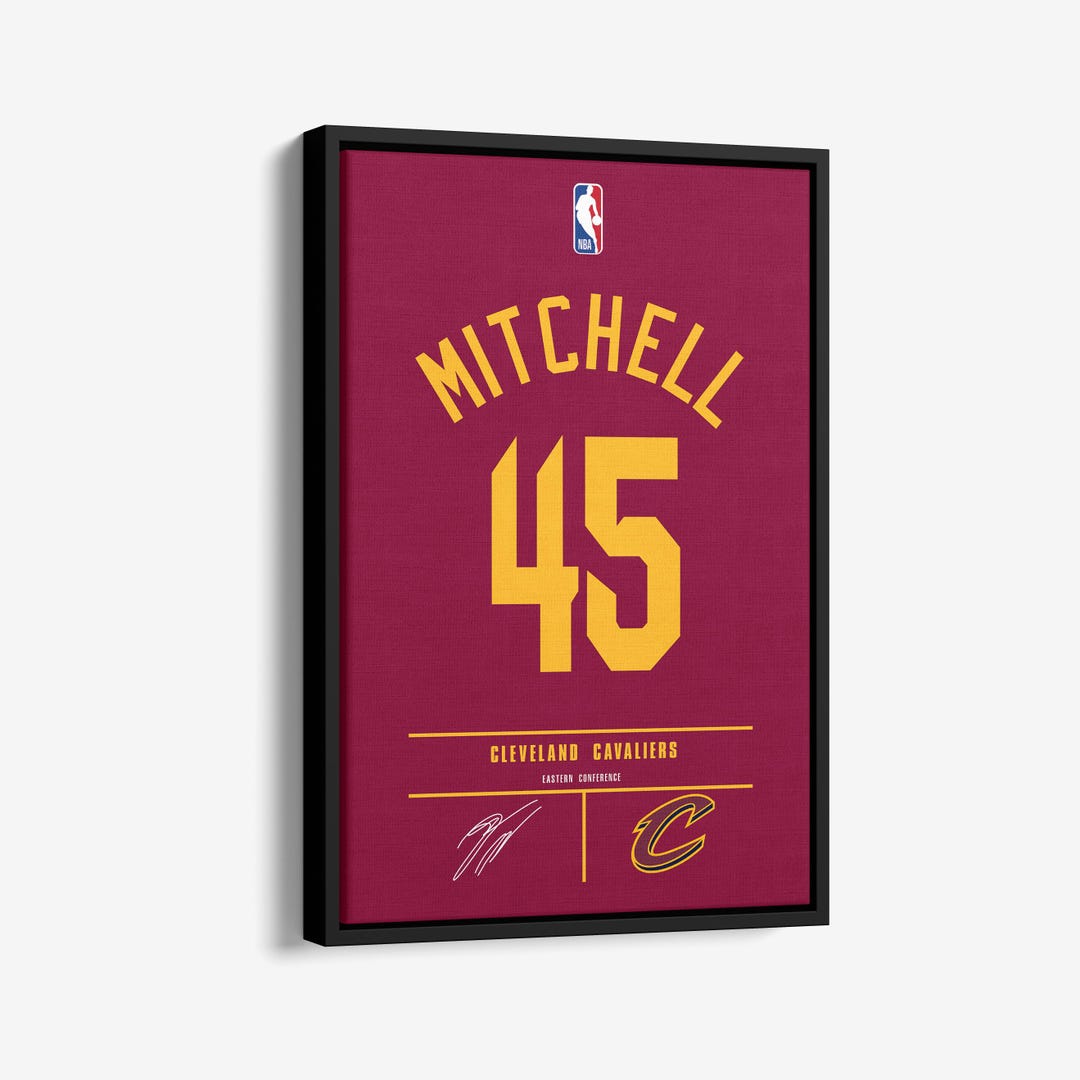 Donovan Mitchell Jersey Art Cleveland Cavaliers Basketball Wall Art ...