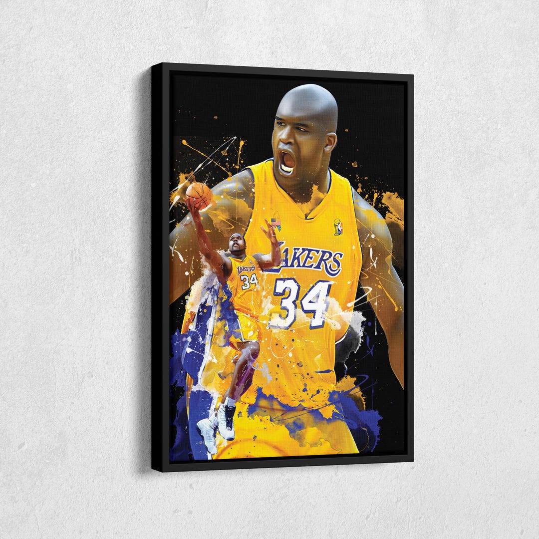 Shaquille O'neal Poster Los Angeles Lakers Basketball Artwork Framed ...