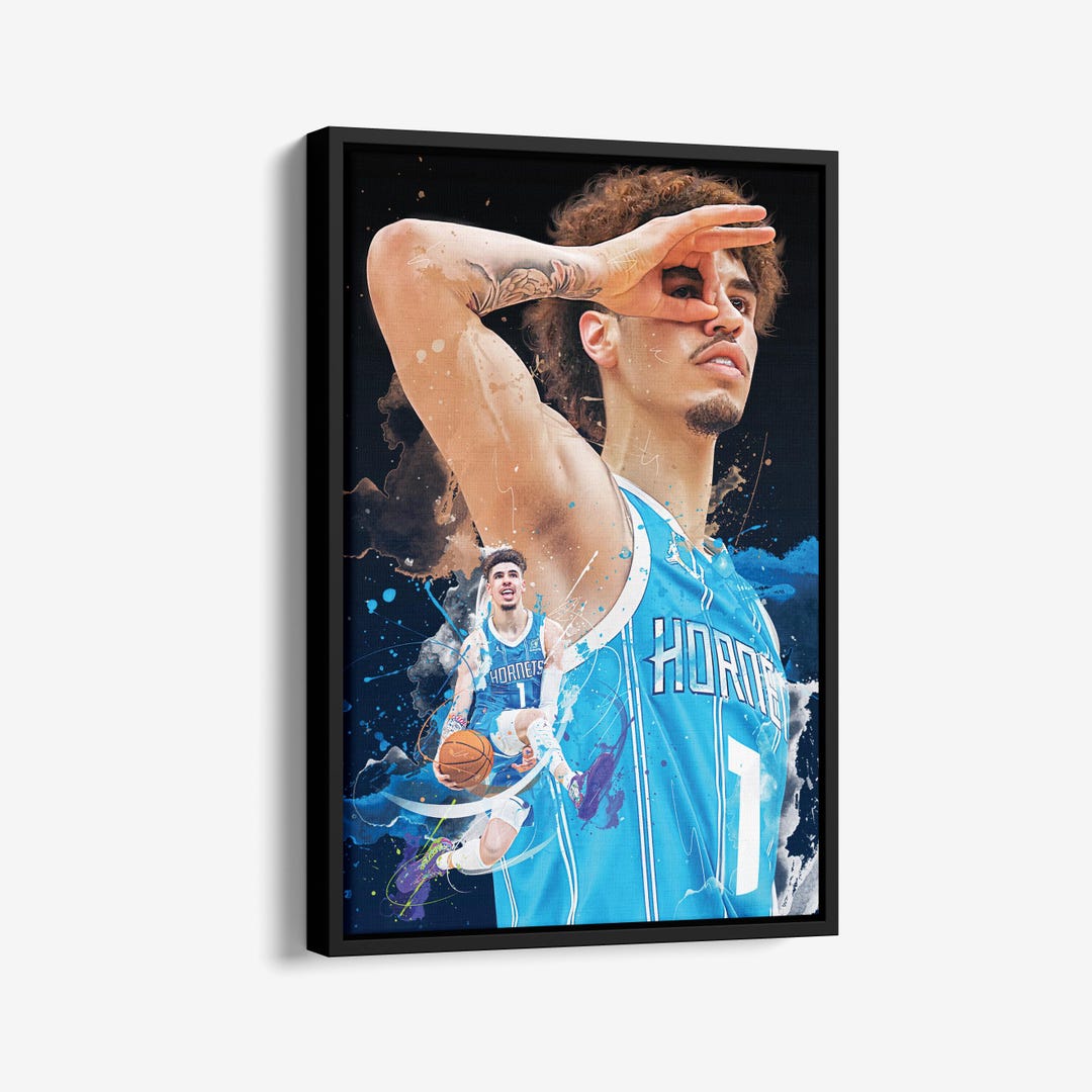 Lamelo Ball Poster Charlotte Hornets Basketball Artwork Framed Wall Art ...
