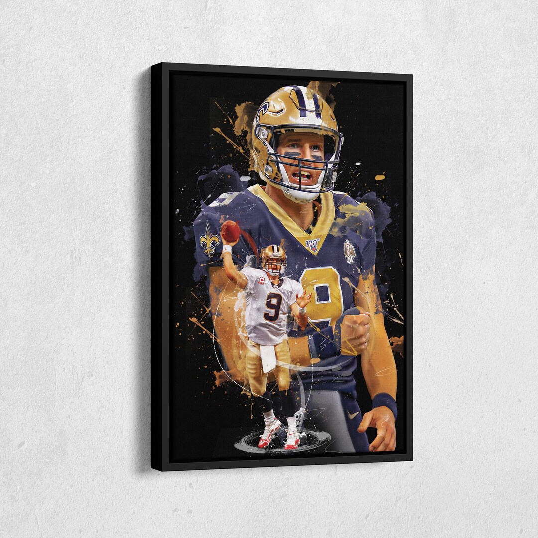 Drew Brees Poster New Orleans Saints Football Artwork Framed Wall Art ...