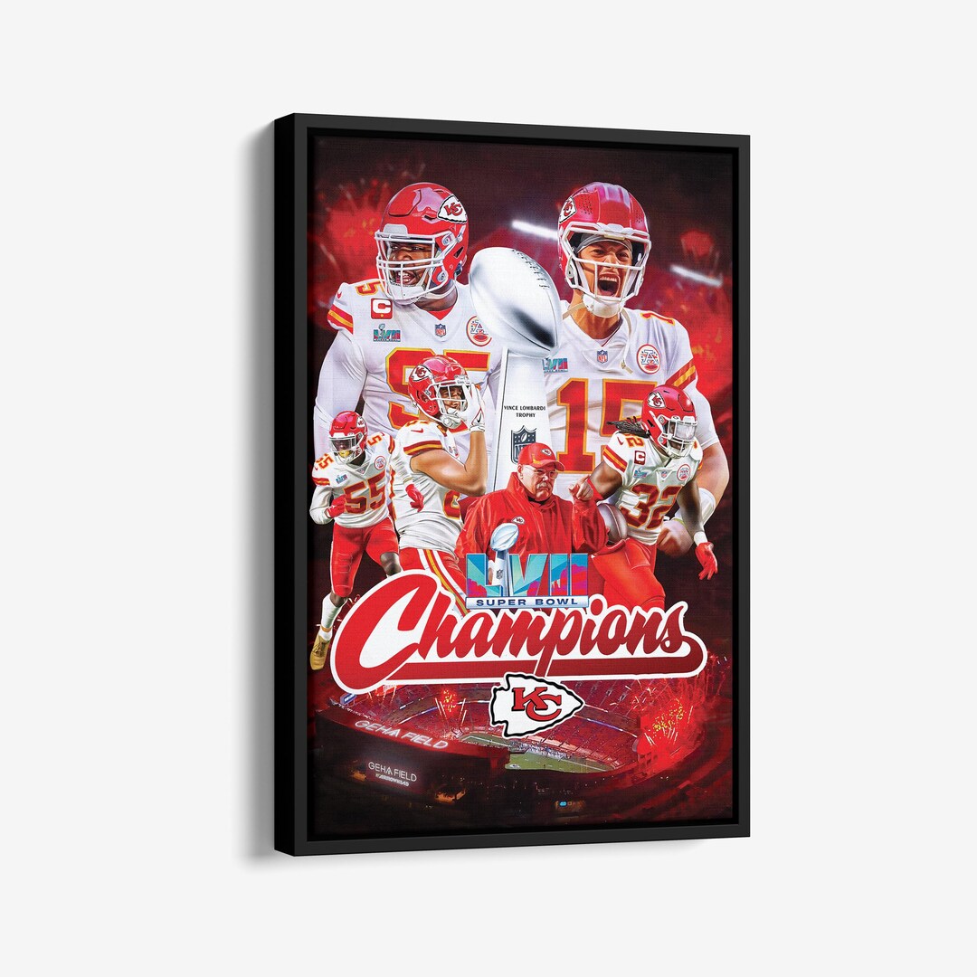 Kansas City Chiefs Football Super Bowl LVII Champions Art Framed Poster ...