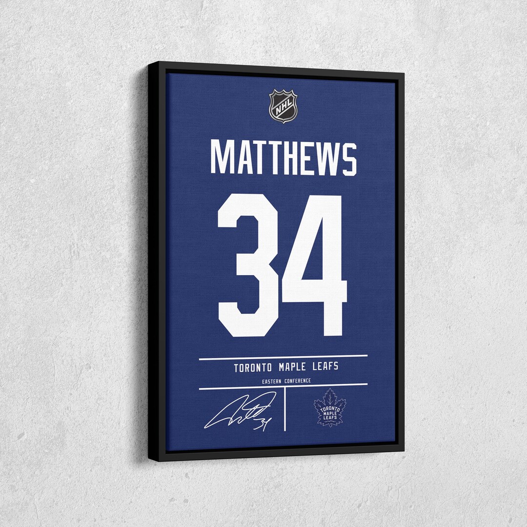 Auston Matthews Jersey Art Toronto Maple Leafs Hockey Wall Art Home ...