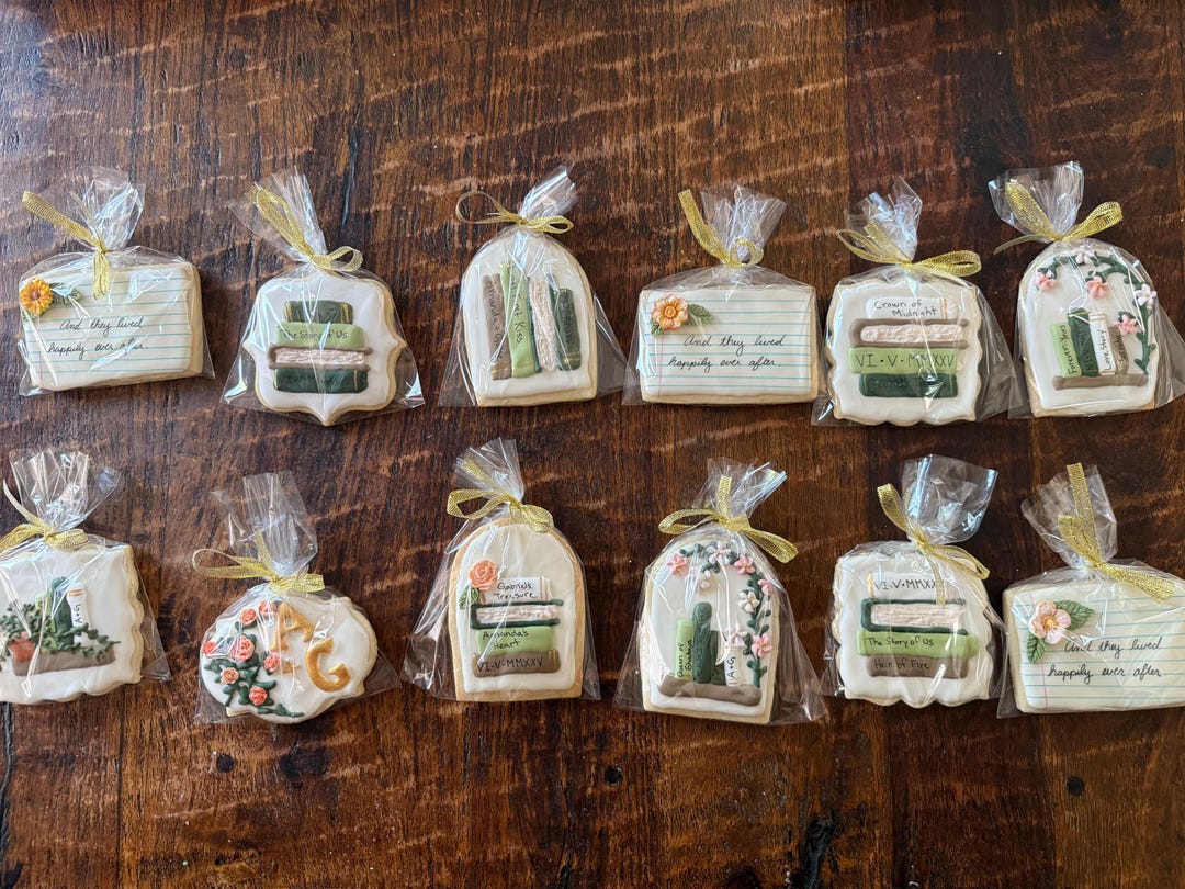 Hand-decorated Book Themed Sugar Cookies - Etsy