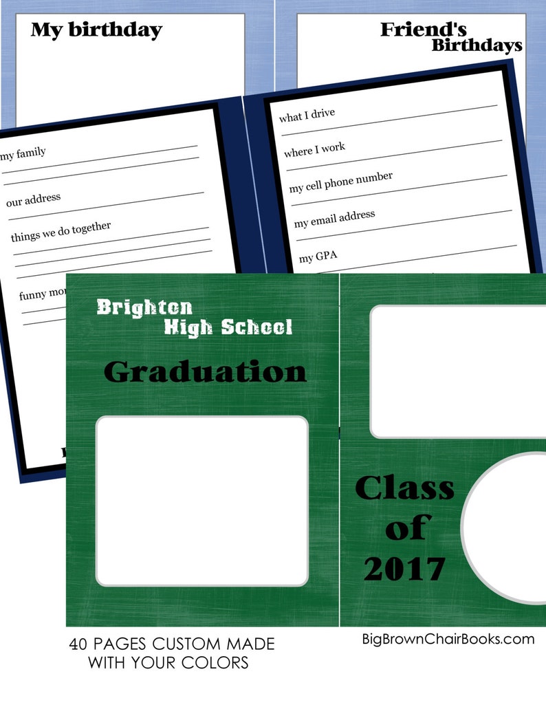 Hardcover Memory Book High School Senior Year Class of | Etsy