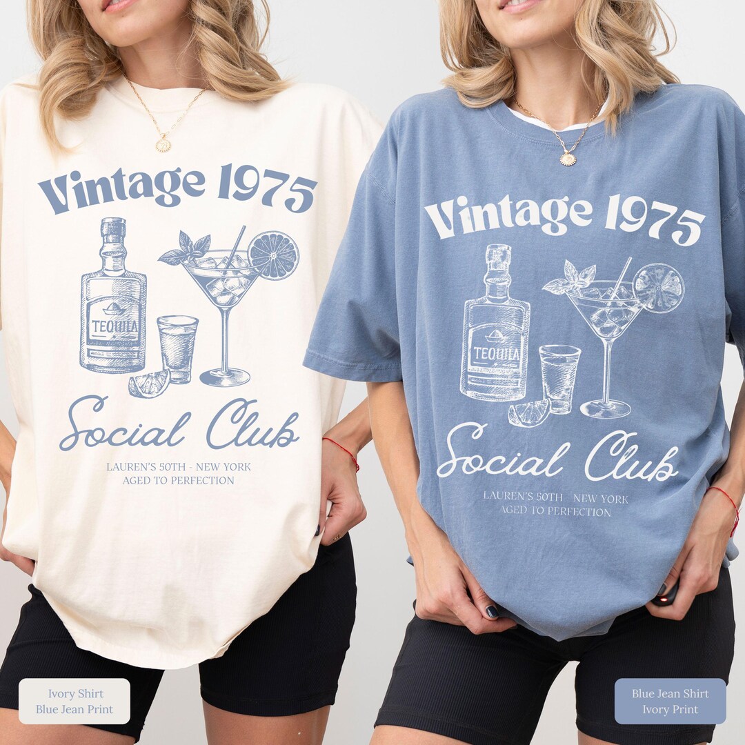 Vintage 1975 Comfort Colors Tee, Personalized 50th Birthday Gift ...