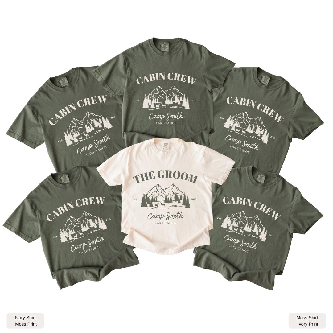 Custom Camping Bachelor Party Shirts, Lake Cabin Crew, Camp ...