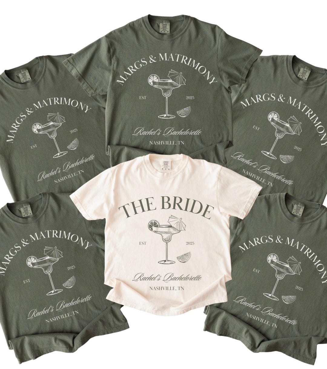 Margs and Matrimony T-shirts, Bachelorette Party Merch, Personalized ...