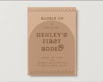 First Rodeo Birthday Invitation - Etsy