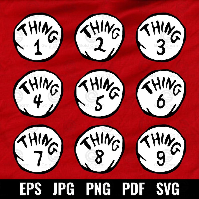 Thing 1 Thing 2 SVG | Dr. Seuss Inspired Clipart | Digital Download ...
