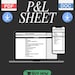 Printable Profit and Loss Template | Small Business P and L Sheet (PDF ...