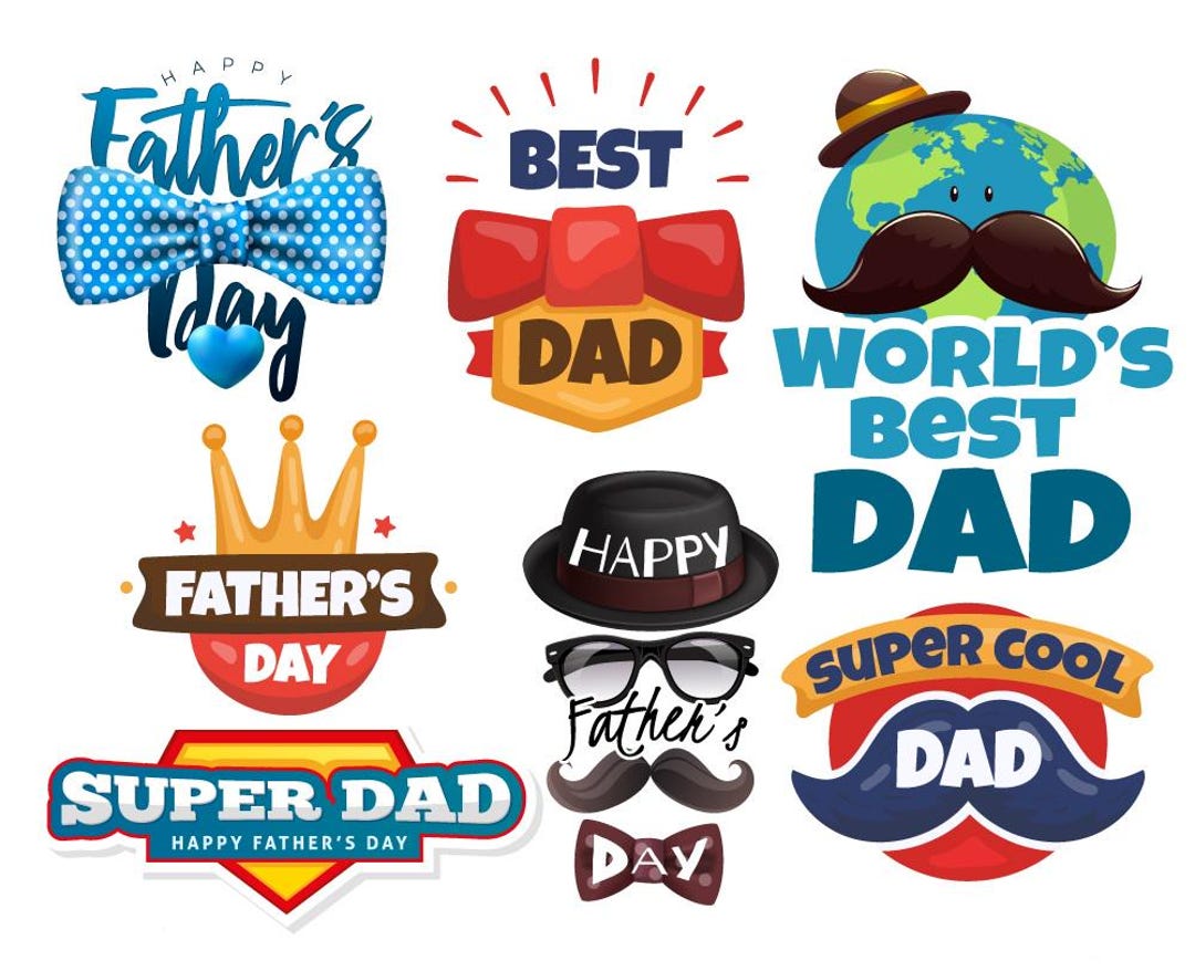 Father's Day PNG Clipart Bundle | Super Dad Designs (digital Download ...